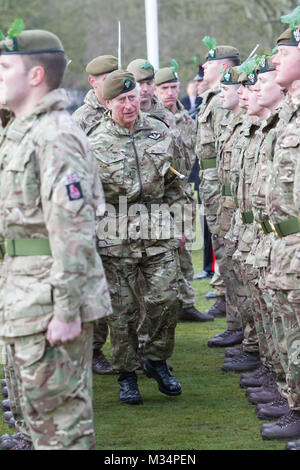 The Prince of Wales at Bulford Camp in Salisbury during a medal ...