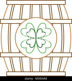 wooden barrel with clover concept Stock Vector Image & Art - Alamy