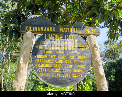 sign on summit of Mount Kilimanjaro, UHURU PEAK,Tanzania, Africa ...