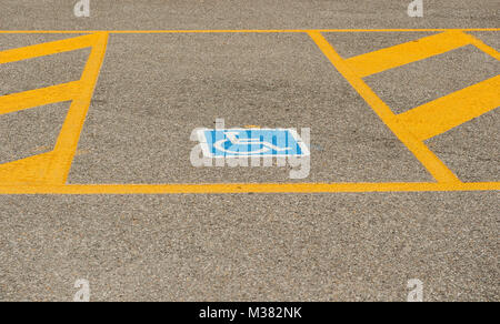 Disabled parking space symbol, snow texture ground snow Stock Photo - Alamy