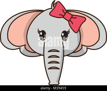 female elephant head cute animal background Stock Vector Image & Art ...