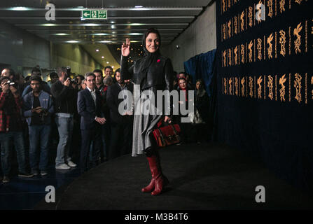 Tehran, Iran. 9th Feb, 2018. Iranian actress Sara Bahrami smiles during ...