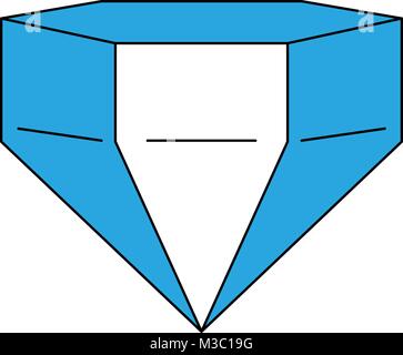 Blue pixelated diamond icon. Pixel art blue diamond shape with sharp ...