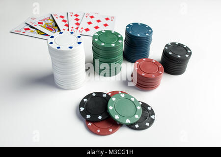 Different colors of jetons or chips that are used during gambling at ...