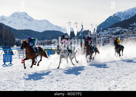 Horse Racing on Ice St Moritz Switzerland Stock Photo - Alamy