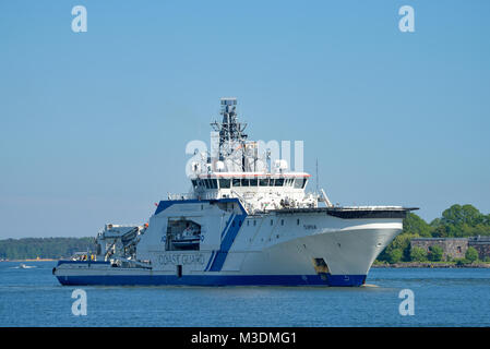 The Finnish Coast Guard patrol vessel Turva in harbour at Helsinki ...