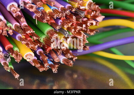 Colored electrical cables in computer systems Stock Photo - Alamy