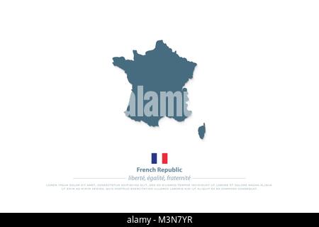 French Republic isolated maps and official flag icon. vector France ...