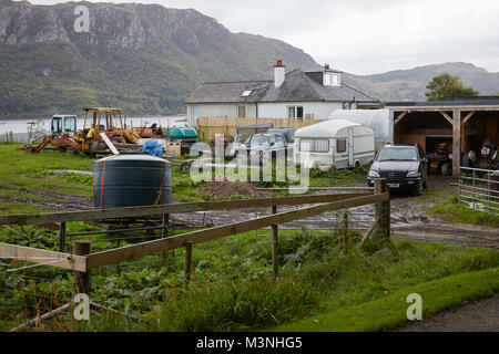 Small holding and collection of farm machinery on smallholding on ...