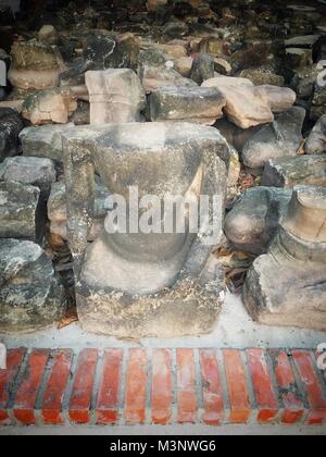 The remains of an old cement foundation in the ghost town of Sundad ...