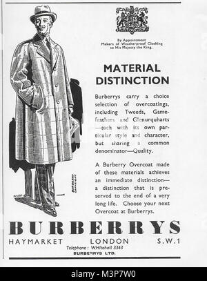 1950s UK Burberry Magazine Advert Stock Photo - Alamy