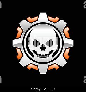 Graphic Skull Vector Image Template with Flames Stock Vector Image ...