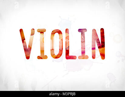 The word Viola concept and theme painted in colorful watercolors on a ...
