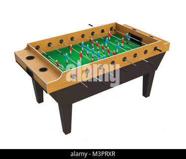 Table football top view. 3D rendering isolated on white background ...
