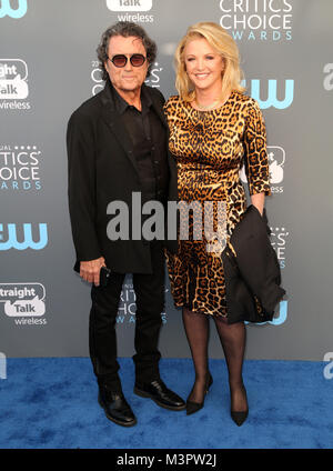 Ian McShane and Gwen Humble at the 23rd Annual Critics' Choice Awards ...