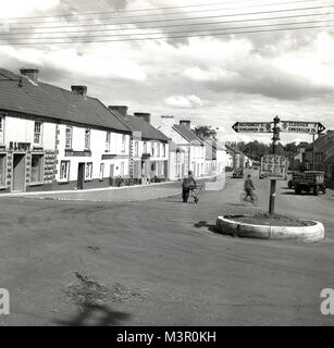 1950s historical, view of the high street of Towcester, the Roman town ...