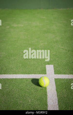 paddle tennis green grass field texture white lines Stock Photo - Alamy