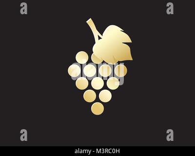 Logo Gold grapes. Wine grapes icon. Gold fruits. Abstract illustration ...