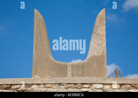 South facade and Propylaeum with Horns of consecration symbol of Minoan ...