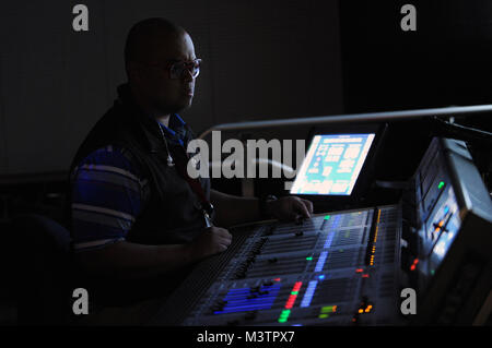 Mr. Casper Manlangit, Pentagon Bureau Unit, preforms control room ...