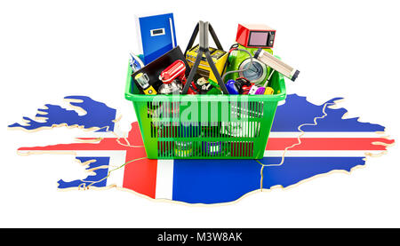 Kitchen and household appliances with Icelandic flag. Production ...