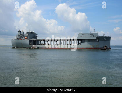 USNS Lewis B. Puller departs Naval Station Norfolk for its first ...