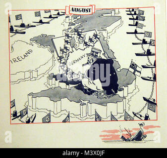 Lot-3867-7: WWII-Cartoons. Twelve-month pamphlet ridiculing the British ...