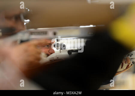 Army Sgt. First Class Joshua Bendell gives gives and interview during ...