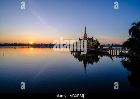 Pyi Gyi Mon Royal Barge on Lake Kandawgyi, a floating restaurant ...