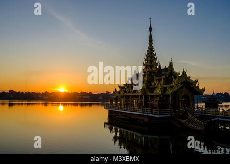 Pyi Gyi Mon Royal Barge on Lake Kandawgyi, a floating restaurant ...