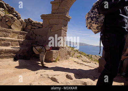 Gate at Taquile Island Lake Titicaca Peru Stock Photo - Alamy