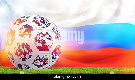 Russia russian color dsign soccer football ball design 3d rendering ...