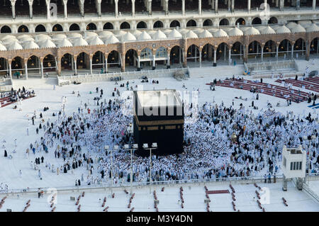 Prayer and Tawaf of Muslims Around AlKaaba in Mecca, Saudi Arabia ...