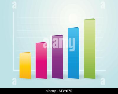 A colorful column chart, vector, color drawing or illustration Stock ...