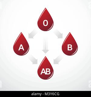 Blood group compatibility for transfusion. Donor and Recipient. Blood ...