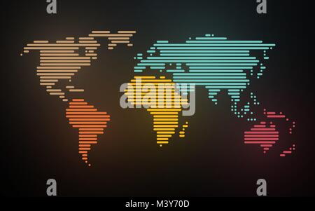 Neon map of africa red color vector illustration image flat style Stock ...