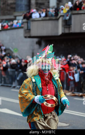 Cologne, Germany. 12th Feb, 2018. Revelers attend the Rose Monday ...