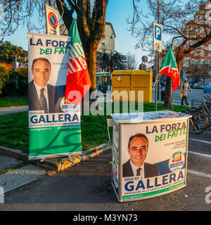Milan, Italy. 13th February, 2018. Campaigning on street of Milan ...