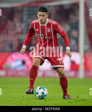 Bayern Munich's James Rodriguez plays the ball during the match against ...