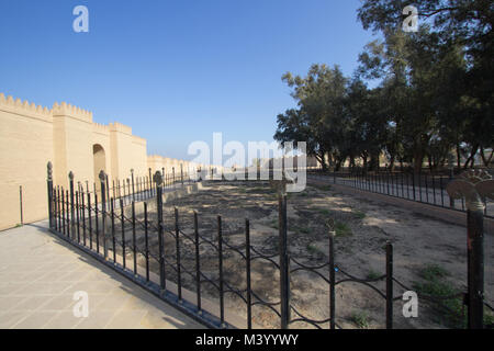 Picture of walls of the ancient city of Babylon in Babil Province South ...