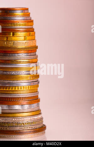 Vertical photo of white coins Stock Photo - Alamy