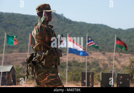 Zambian Defense Force soldier march alongside United States Army ...