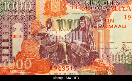 Somalia one thousand 1000 Shilling Bank Note Stock Photo - Alamy