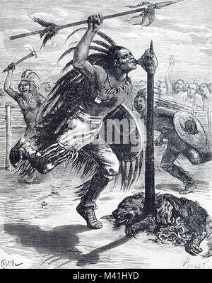 Flathead Native American or Bitterroot Salish Medicine Man, Dressed in ...