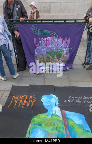 A large poster naming National Gallery director Nicholas Penny as 'The ...