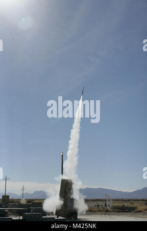 The Miniature Hit-to-kill interceptor missile leaves the launcher ...