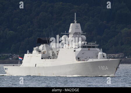 HNLMS De Ruyter (F804) arriving at Portsmouth, UK Stock Photo - Alamy