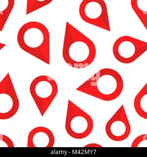 Pin location seamless pattern background. Business flat vector illustration. Navigation map, gps ...