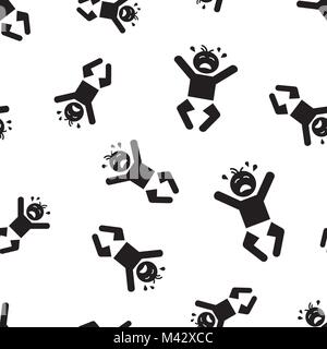 Crying baby pattern seamless. Little child cry background. vector ...