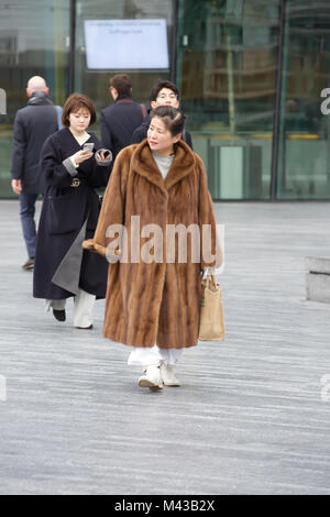 London, UK. 14th Feb, 2018. Faye Williams & Professor Green arrive at ...